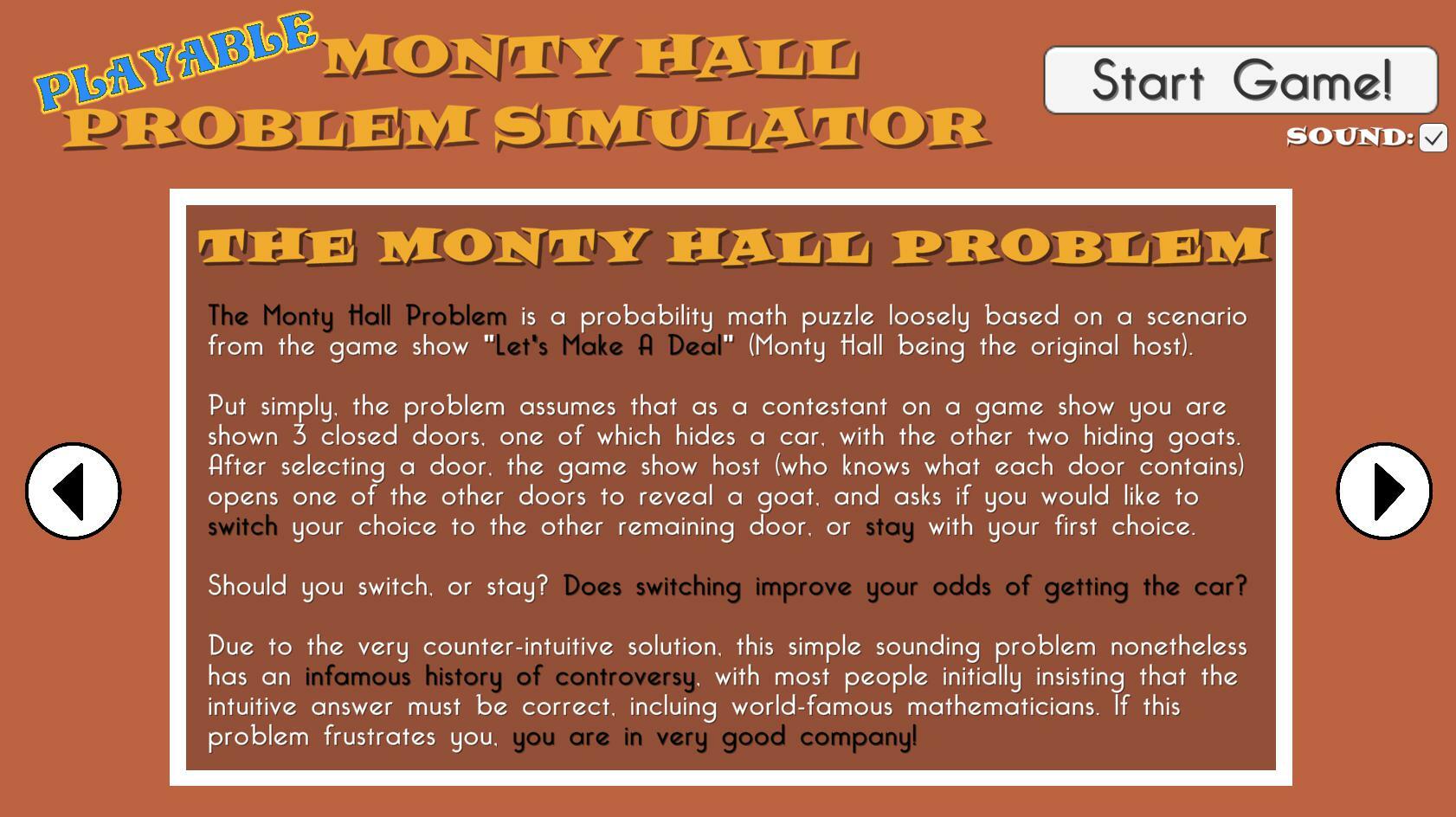 PLAYABLE Monty Hall Problem Simulator вся информация об игре, читы, дата выхода, системные ...